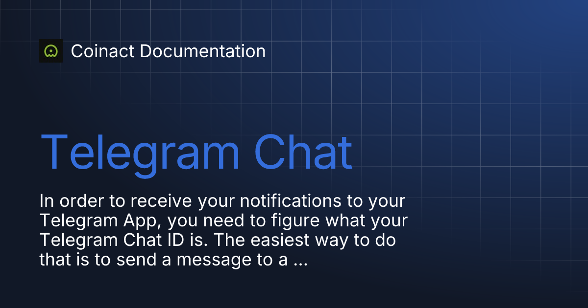 Telegram Chat | Coinact Documentation